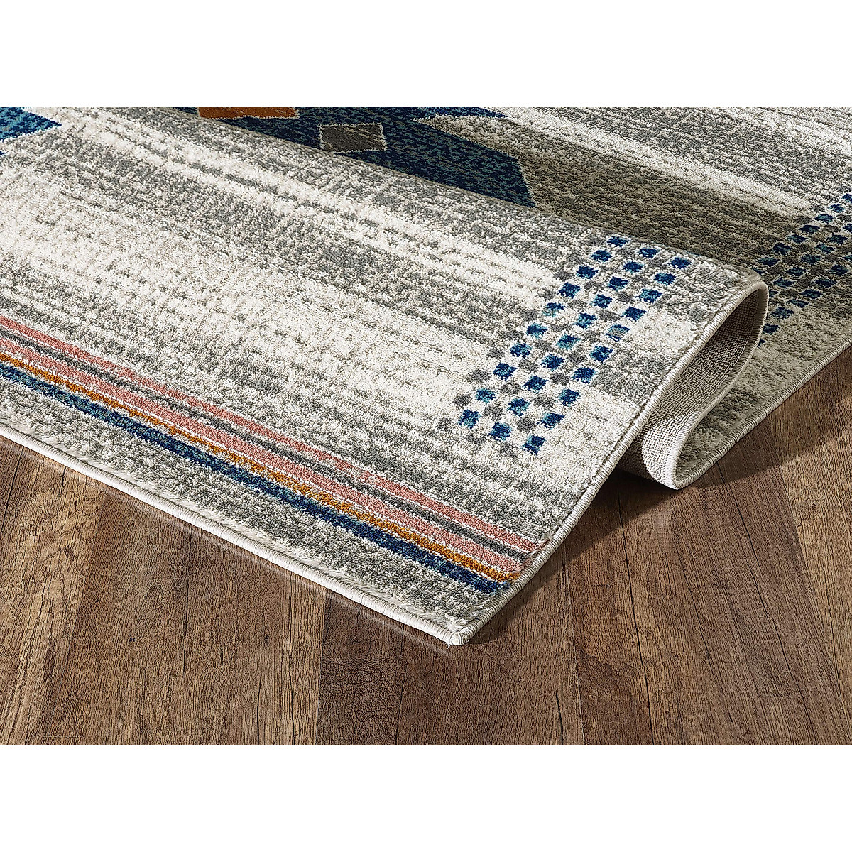 Abani Porto Collection 3' x 5' Southwestern Area Rug, Rectangular Turkish Beige & Blue Tribal Print Accent Rug Rugs