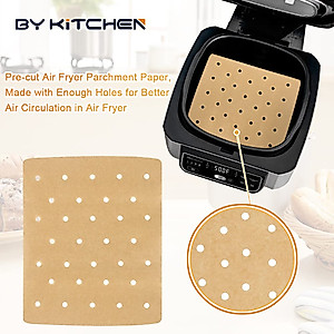 BYKITCHEN 200pcs Air Fryer Liners for Ninja AG301 Foodi 5-in-1 Indoor Grill, Perforated Air Fryer Disposable Paper Liner for Ninja Foodi Air Fryer, Ninja Foodi Grill Accessories