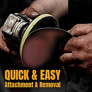 POWERTEC 45008 5 Inch 8 Hole Hook and Loop Sanding Discs, 80 Grit, 25 PK, Sandpaper for Random Orbital Sanders