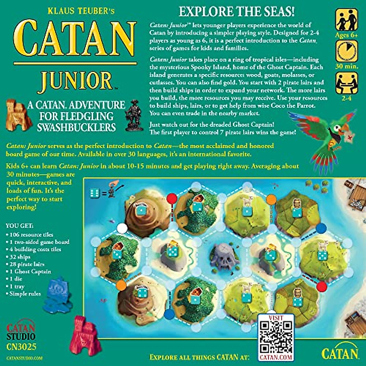 CATAN Junior Board Game | Civilization Building Strategy Game | Adventure Game | Fun Family Game for Kids and Adults | Ages 6+ | 2-4 Players | Average Playtime 30 Minutes | Made by CATAN Studio