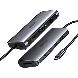 WJCCY USB C Hub 10 in 1 USB Type C to HDMI 4K USB 3.0 VGA PD 3.5mm Full Function Hub