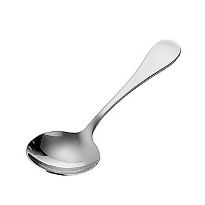 HornTide 6-Piece Soup Spoon Set Bouillon Spoon Flatware Stainless Steel Mirror Polishing 6.5-Inch 16.6cm