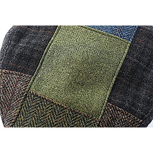 Mucros Men's Flat Cap Patchwork 100% Wool Earthtones Made in Ireland XL