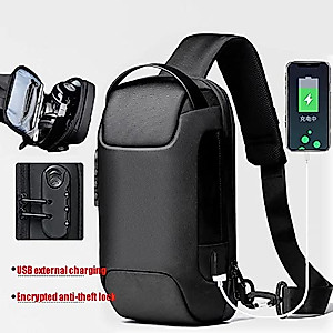 Anti Theft Sling Bag,USB Charging Sport Sling Anti-theft Shoulder Backpack, Waterproof Multi-functional Crossbody Bags (C-MICAI)