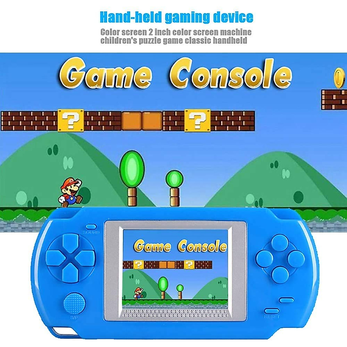 Elolicu Handheld Game Console for Kid Children, 2021 New Built in 268 Classic Retro Video Games 2 Inch Screen Portable Game Console Arcade Video Gaming Player System Best Birthday Gift for Kid (Blue)