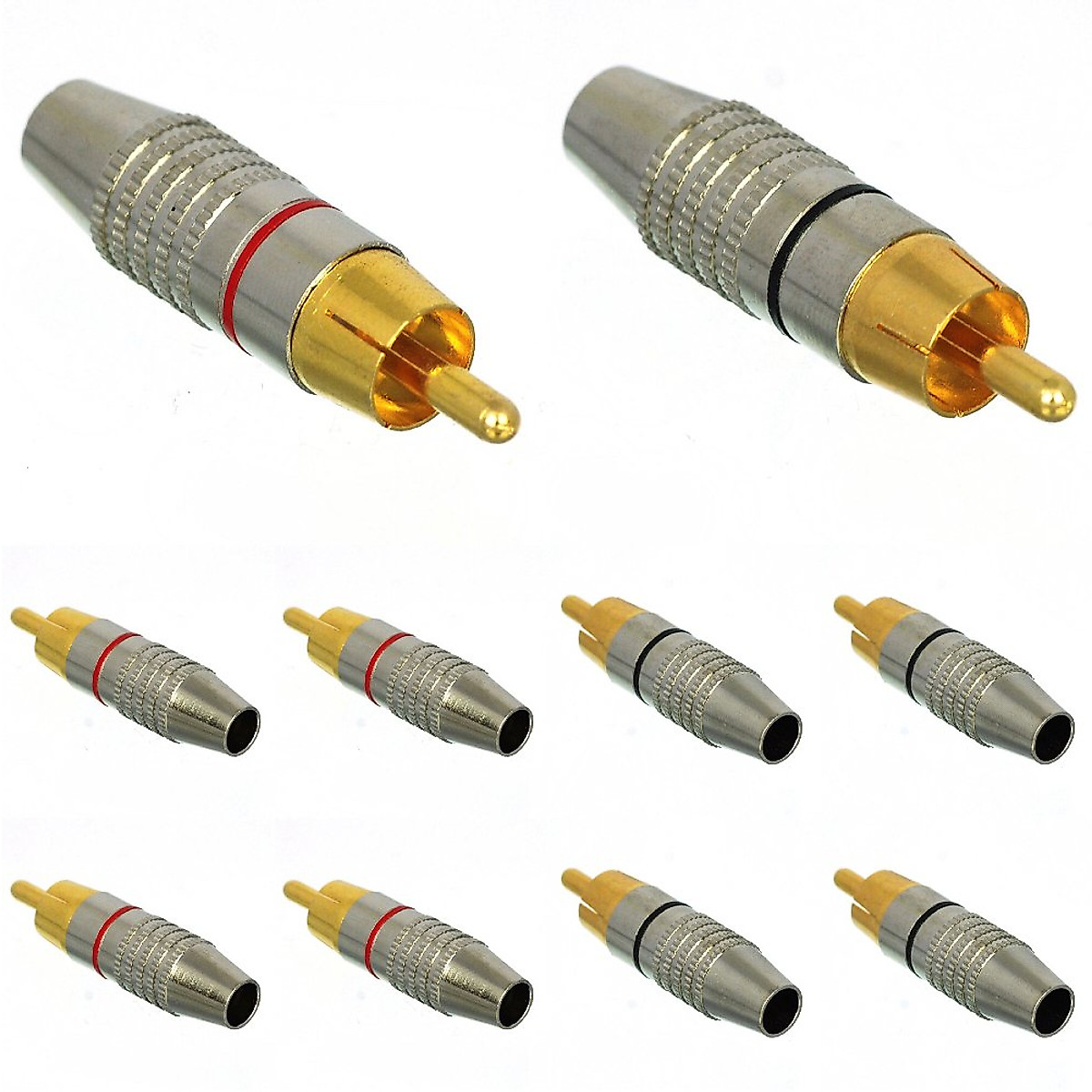CESS RCA Plug Solder Gold Audio Video Connectors (10 Pack)