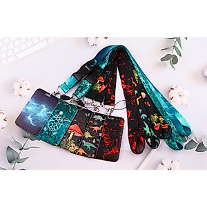 juanooo Cool Blue Key Lanyard for Men Women Teachers Staff Detachable Badge Keychian Lanyard for ID Badges Flat Neck Lanyard