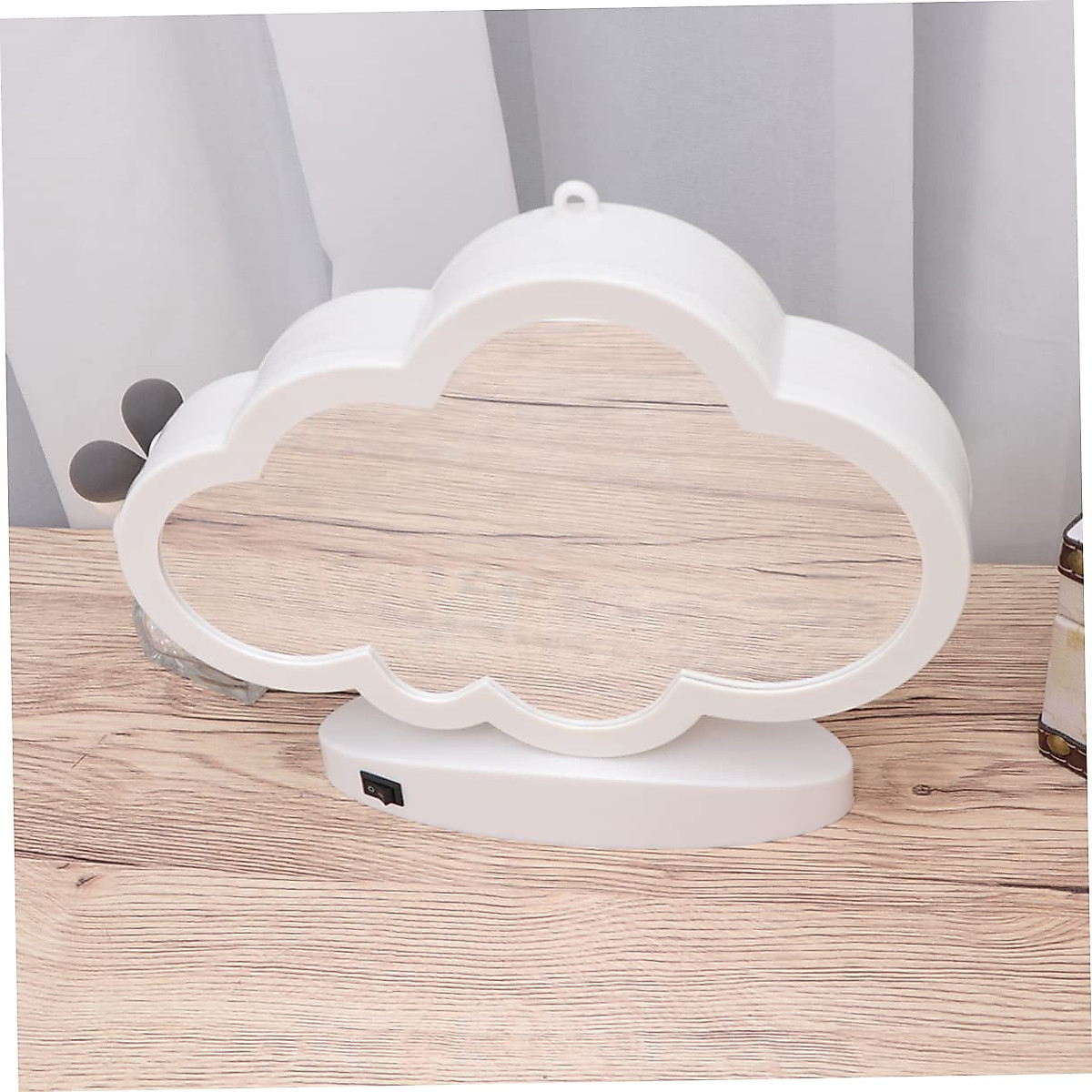 Uonlytech 3pcs Christmas Decor Dining Room Table Decor Led Christmas Lights Small Night Light Mirror Light 3D Mirror Battery Operated Light Lamp Decorate The Sign Base Decorations Romantic