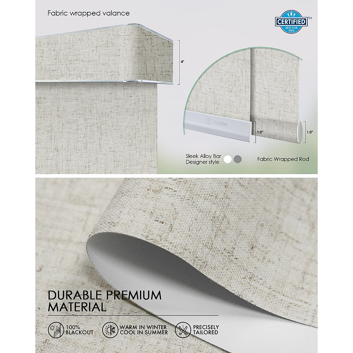 Yoolax Custom XL Smart Sliding Door Blinds,motorized sliding panel blinds works with Alexa,fabric blackout vertical blinds for glass doors.hanging room divider,patio doors,closet doors