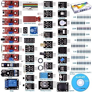 kuman Compatible For Arduino Raspberry pi Sensor kit, 37 in 1 Robot Projects Starter Kits with Tutorials Compatible for Arduino RPi 3 2 Model B B+ K5
