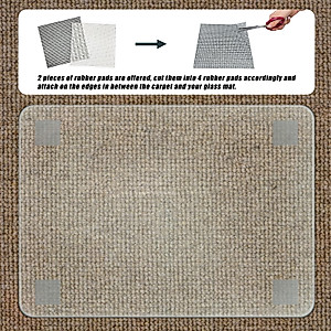SHAREWIN Office Chair Mat for Carpet/Hardwood Floor- Tempered Glass Desk Chair Mat fo Office Home 1/5” Thick, Heavy Duty Under Desk Protector, Computer Gaming Chair Mat w/Anti-Slip Pads, 46” x 35”