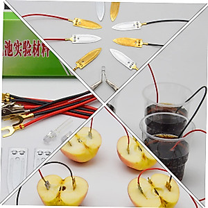 Toyvian 2 Sets Fruit Power Generation Experiment Equipment Lemon Battery Kit Fruit Battery Experimental Supplies Toy Experiments DIY Fruit Battery Power Experiment Supplies Metal