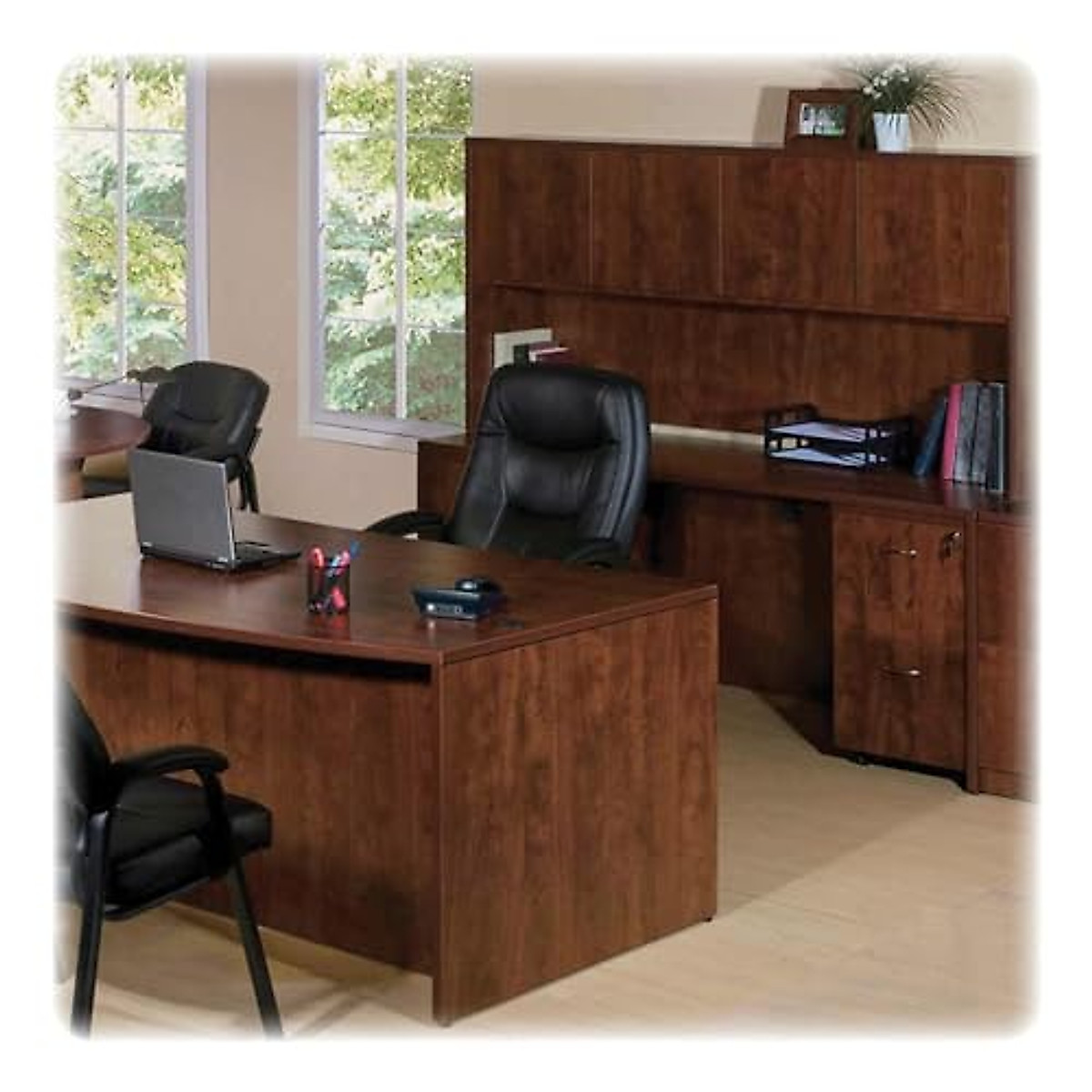 Lorell LLR69411 69000 Series Desk, Cherry