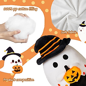 Ziyutam Halloween Ghost Pumpkin Stuffed Animal Trick or Treat 9.4" Halloween Plushies Ghost Plush Toys Halloween Ghost Pillow Gifts for Boys Girls Spooky Indoor Outdoor Home Party Decorations