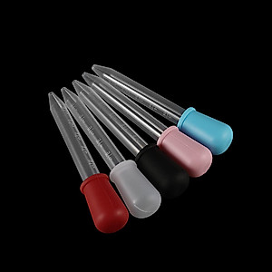 AGCFABS 2-5pcs 5ml Clear Silicone Dropper Graduated Pipette Liquid Food Dropper for Candy Molds Gummy Mold and Crafts Making Tools (2Pcs Blue)