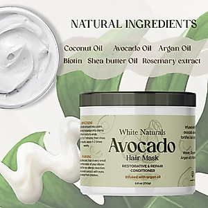 Biotin-Infused Hair Mask: Deep Conditioning for Thicker, Voluminous Hair Growth - Nourishing Avocado Oil Cream Restores Damaged Strands, Sulfate-Free