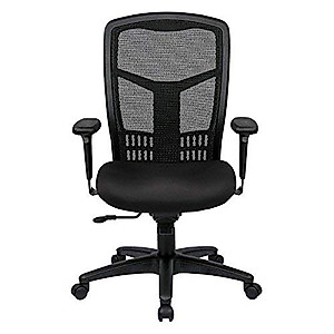 Office Star ProGrid High Back Manager's with Adjustable Seat Height, 2-to-1 Synchro Tilt Control and Seat Slider, Coal FreeFlex Fabric