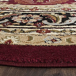 SAFAVIEH Lyndhurst Collection 6' Round Red / Black LNH330B Traditional Oriental Non-Shedding Dining Room Entryway Foyer Living Room Bedroom Area Rug