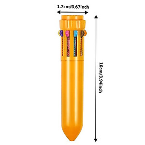 Frienda 24 Pieces 10-in-1 Retractable Ballpoint Pens shuttle pens Multicolor Pens Colorful Retractable Mini Shuttle Pens for Office School Supplies Students Children Kids