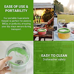 3Pack Guacamole Saver Containers, Wholly Guacamole Pro Keeper for Fridge, Avocado Dip Airtight Bowls, for Spice, Fruit and Vegetable, Marinade, Berry Mix, Seasoning, Prepworks Progressive Storage Box