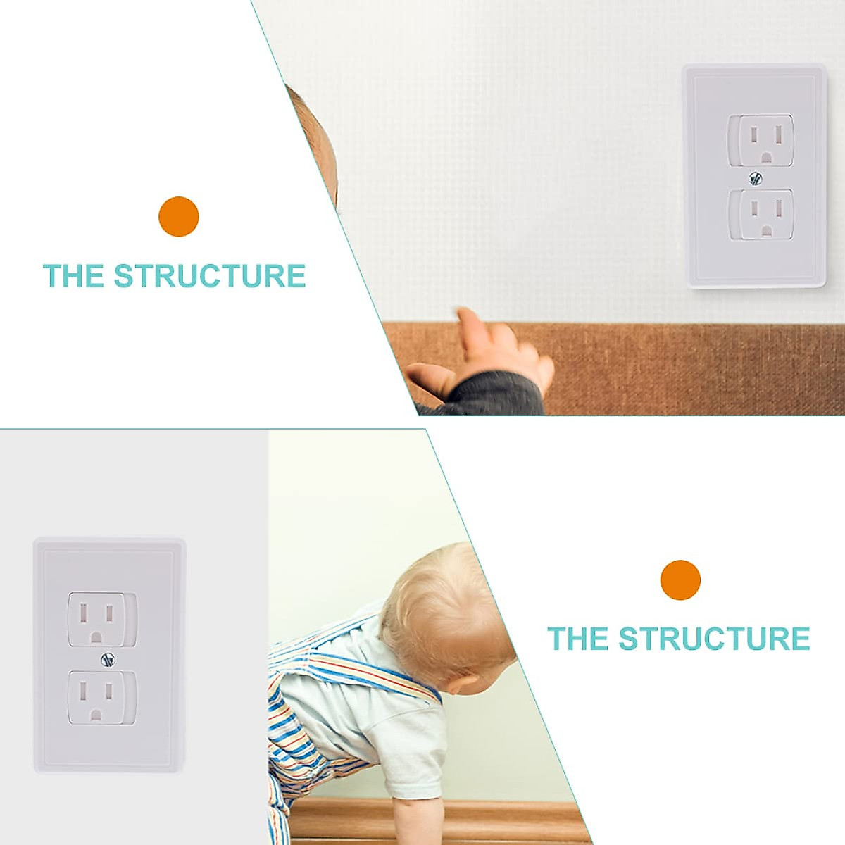 DOITOOL 20pcs Safety Electric Childproof Wall Plugs Socket with Screws Plug Anti Outlet Closing Self- closing Home for Plate Room Protectors Covers Self Protector Use Standard Office