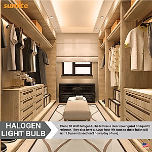Sunlite 40765 MR11 Halogen Reflector Bulb, 10 Watt, 30° Narrow Flood, 12 Volt, 110 Lumens, 2000 Hour Life Span, Dimmable, GU4 Base, Cover Guard, 3200, ANSI JCR, Ceiling Fixtures, Lanterns 6-Pack