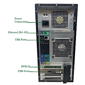 Dell OptiPlex Tower Computer Desktop PC, Intel Core i5 Processor, 16GB Ram, 128GB M.2 SSD + 500GB Hard Drive, HDMI, Nvidia GeForce GT 1030 4GB, Wi-Fi & Bluetooth, Windows 10 (Renewed)