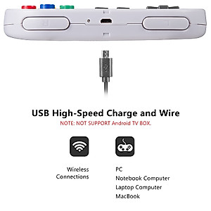 miadore Wireless SNES USB Controller Classic Gamepad Joystick with USB Receiver/Rechargeable Cable for PC Windows Mac and Raspberry Pi Retropie Emulator (colour key)