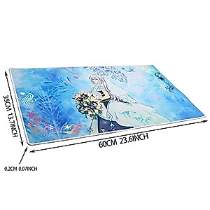 Teardrop The Rikka Queen YGO Foil Playmat Holographic Mat Gaming Competition Pad Mat for TCG CCG Trading Card Game Mat + Playmat Tube