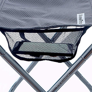 LFSEMINI Camping Stool, 16in Tall Large Size Folding Stool with Carry Bag, Aluminum Alloy Bracket, 1.5lbs Lightweight, Load Capacity to 300lbs, for Travel, Hiking, BBQ, Fishing, Beach(Grey)