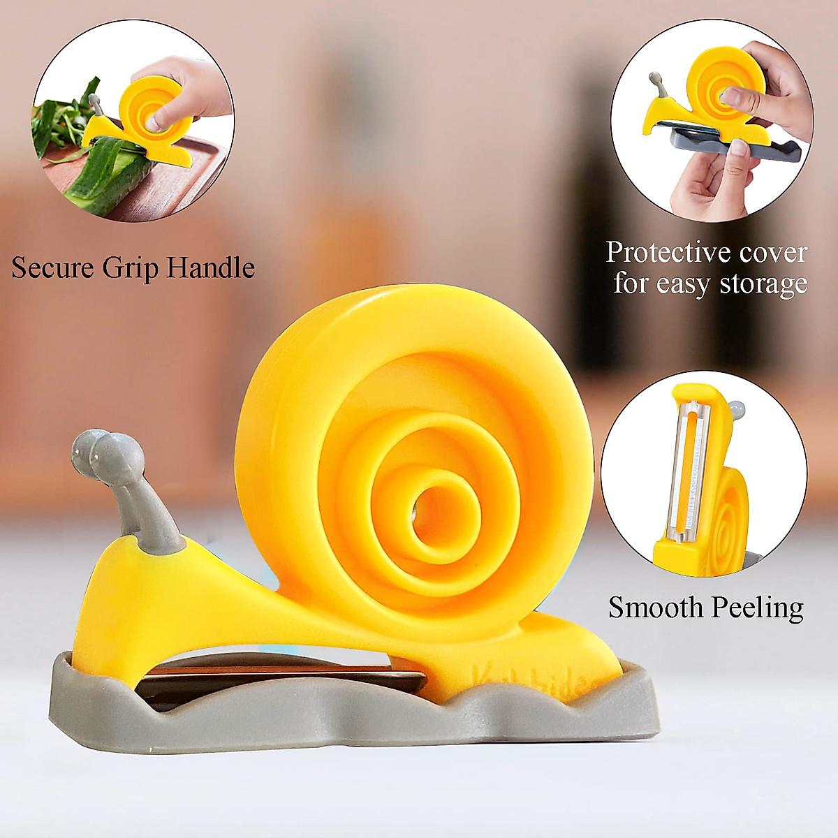 Kibbidea Kids Knife Set, 4-Piece Kids Cooking Sets Real, Stainless Steel Kids Kitchen Chef's Knives with Peeler, Finger Guard, Protective Glove for Cutting Peeling (Blue)