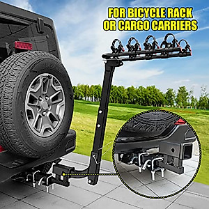 KAIRAY 1-1/4 inch to 2 inch Hitch Adapter Trailer Hitch Extension Riser with 4 inch Rise and 3-3/8 inch Drop for Class I and Class II Receivers