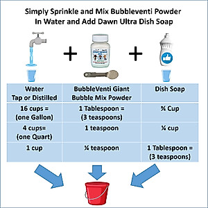 Bubbleventi Giant Bubble Kit | Made in USA | Includes 2 Wooden Wands, a Tips and Tricks Booklet, and 1 Bubble Mix - Makes 4 Gallons of Big Bubble Solution |Use atBirthdays andFamily Fun