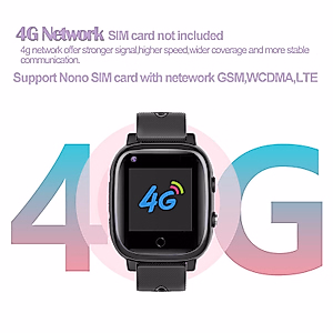 cjc 4G Kids Smartwatch with GPS Tracker,Smart Watch w Camera for Kids,2 Way Voice & Video Call SOS Alert Smartphone Cell Phone Smart Watch,4-15 Years Boys Girls Children Birthday, Black