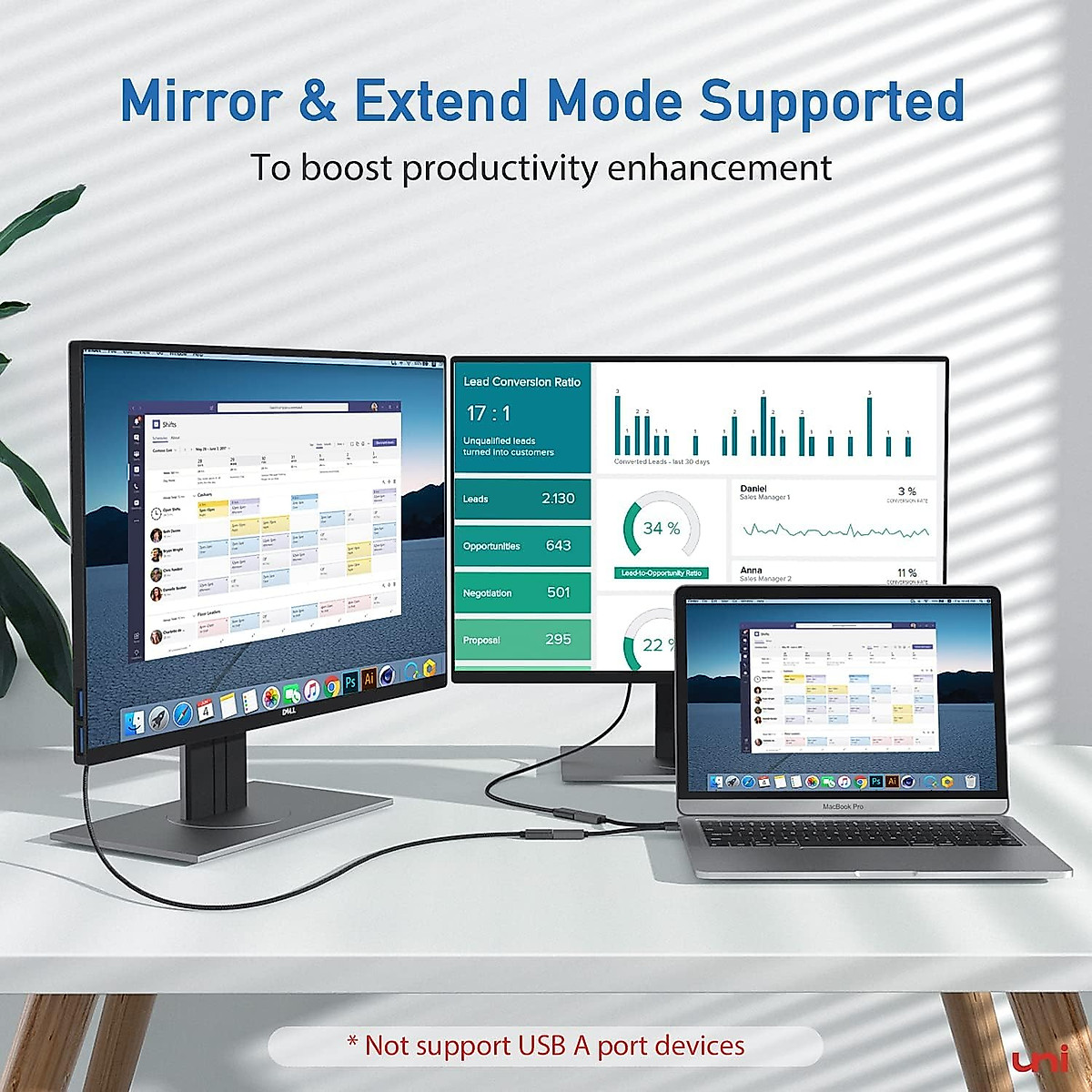 uni USB C to HDMI Adapter 4K, High Speed HDMI to USB-C Adapter, Type C (Thunderbolt 3/4) HDMI Converter Compatible with MacBook Pro/Air, Chromebook, XPS, Surface, iPhone 15 Pro/Max, Galaxy S23