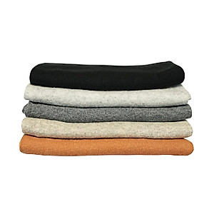 tittimitti 100% Cashmere Knitted Neck Gaiter Neck Warmer Loop Scarf for Men and Women. (Black)