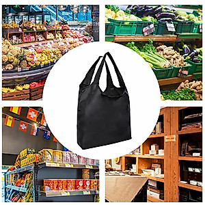 Aricsen 5 Pack Reusable Foldable Grocery Tote Bags, Black