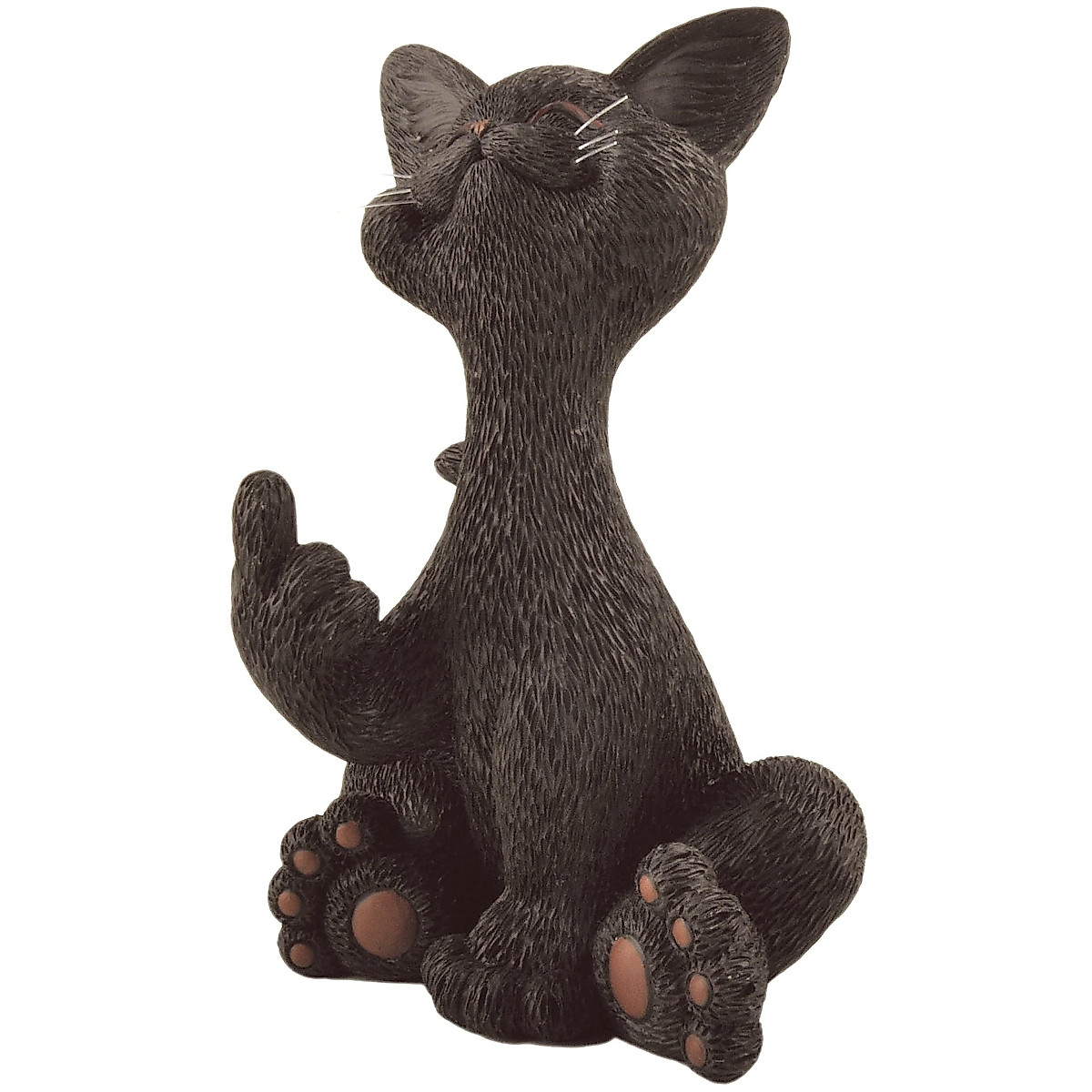 JFSM INC. Catitude - Whimsical Cat Raising Middle Finger Figurine - Hilarious Get Ready for Laughs - Stress Relief - Gifts for Cat Lovers, Cat Mom