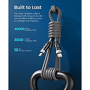 ORICO 100W 5A USB C Cable 2 Pack, USB C to USB C Cable Fast Charging Laptop Charging Cable USB C Cord Compatible for MacBook,iPad,Samsung,Switch,Pixel,LG