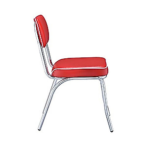 Coaster Home Furnishings Retro Open Back Side Chairs Red and Chrome (Set of 2)