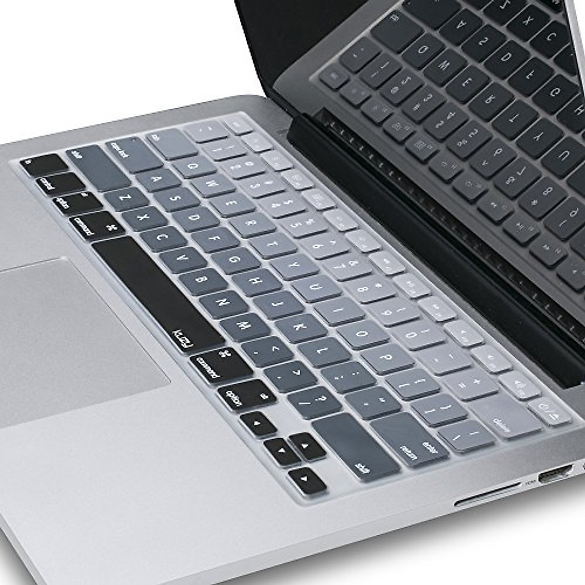 Kuzy - Gray Ombre Colors Keyboard Cover Silicone Skin for MacBook Pro 13" 15" 17" (with or w/Out Retina Display) iMac and MacBook Air 13" - Mix Grey Ombre