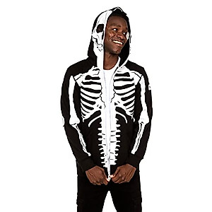 Tipsy Elves Casual Skeleton Hoodie Black White Halloween Costume Size Medium
