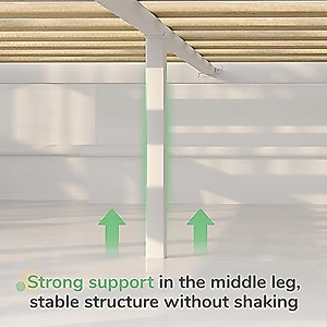 Novilla Queen Bed Frame with Headboard, Metal Platform Bed Frame, Heavy Duty, No Box Spring Needed, Wood Slat Support, Easy Assembly, White