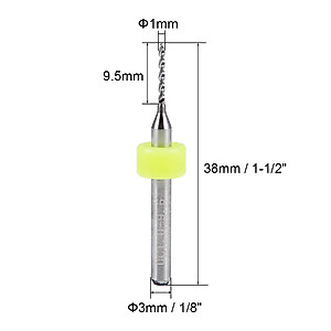 uxcell PCB Drill Bits 1mm Tungsten Carbide Rotary Tool Jewelry CNC Engraving Print Circuit Board Micro Drill Bits 1/8 Inch Shank 10 Pcs