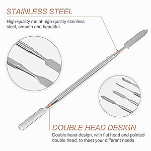 EXCEART 4Pcs Stainless Steel Depotting Spatula Makeup Spatula Tool Make Up Accessories for Makeup Cosmetics Mixing