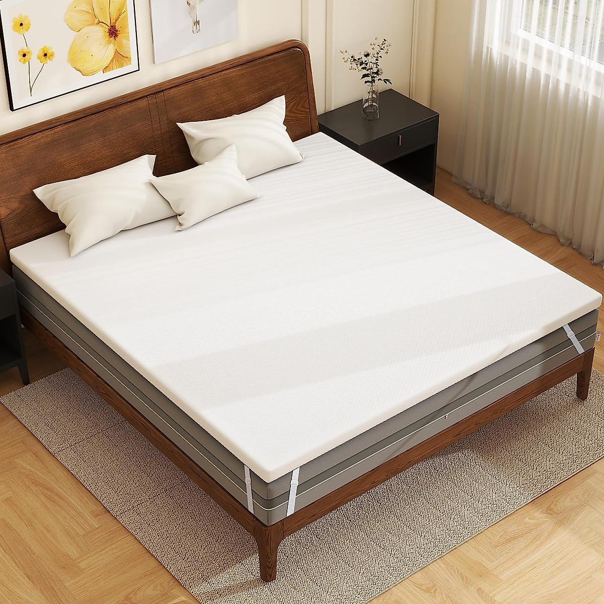 KOMFOTT 4 Inch King Gel Memory Foam Mattress Topper, Ventilated Ultra Soft Cooling Gel Mattress Pad with CertiPUR-US Certification, Pressure Relief Bed Topper for Back Pain