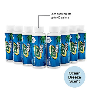 Camco TST MAX Ocean Scent Singles - Eliminates Odors and Aids in Breaking Down Holding Tank Waste - Includes (8) 4oz. Bottles (41610)