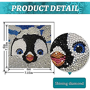 cupmod 6 Pieces 5D Diamond Painting Kit for Kids, Full Drill Diamond Painting Kits for Beginners DIY Diamond Art Craft Set for Home Wall Decor 6x6 inch