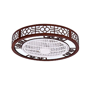 64W LED Ceiling Fans,Modern Acrylic Semi Flush Mount LED Invisible Ceiling Fan Lighting with Remote Control 3-Light Color and 3-Speed Changeable Enclosed Fandelier Timing Lamp (21.6 inch Square)