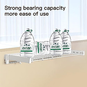 Nisorpa Invisible Wall Mounted Drying Rack Collapsible Wall Mounted Clothes Hanger Clothes Laundry Drying Rack Wall Mount Drying Racks for Laundry 7 Drying Rods (White)